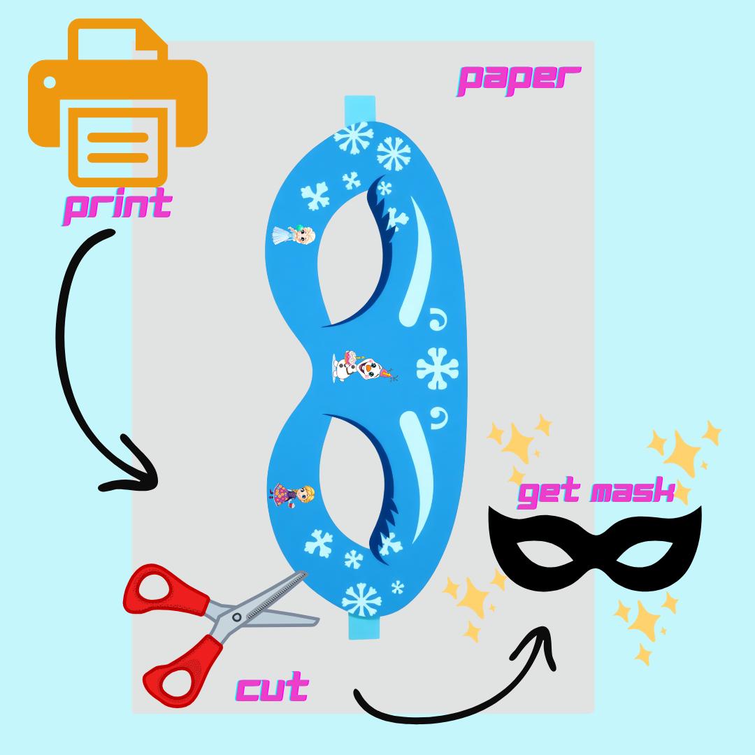 Frozen Themed Printable Mask for Kids – DIY Elsa Party Mask, Blue ...