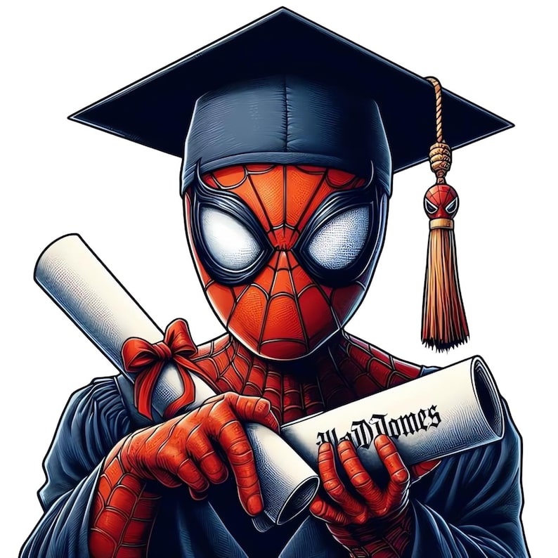 Spiderman Graduation PNG | Superhero Graduate Clipart (digital Download ...