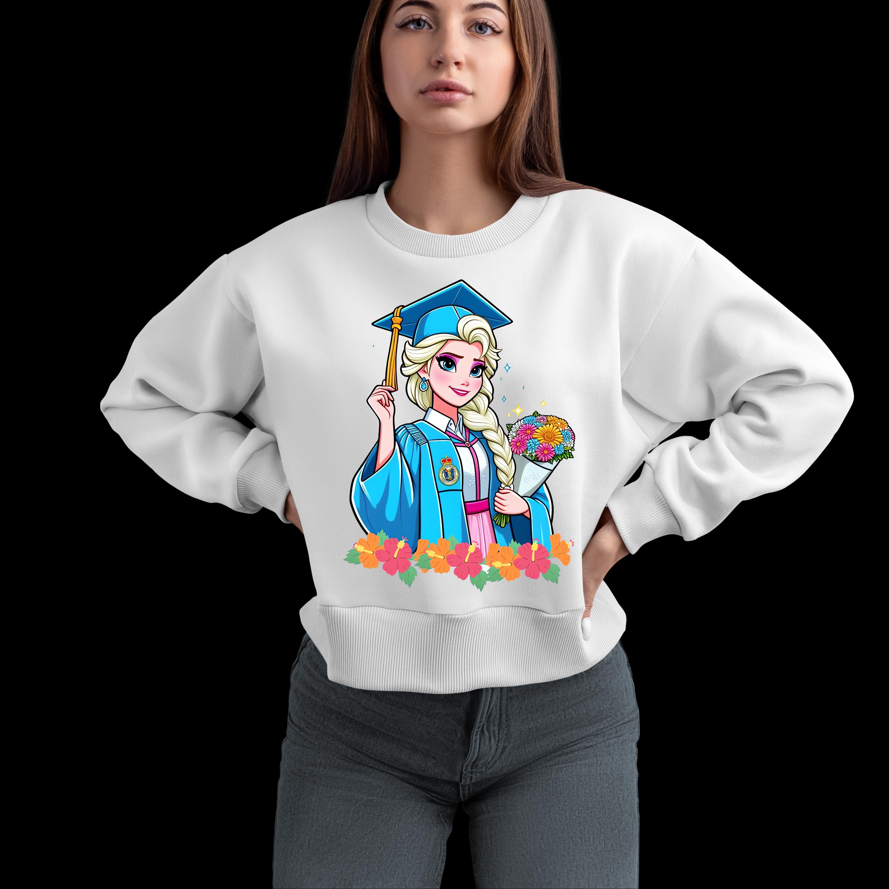 Frozen Graduation PNG, Ice Princess Graduate Clipart, Elsa Cap and Gown ...