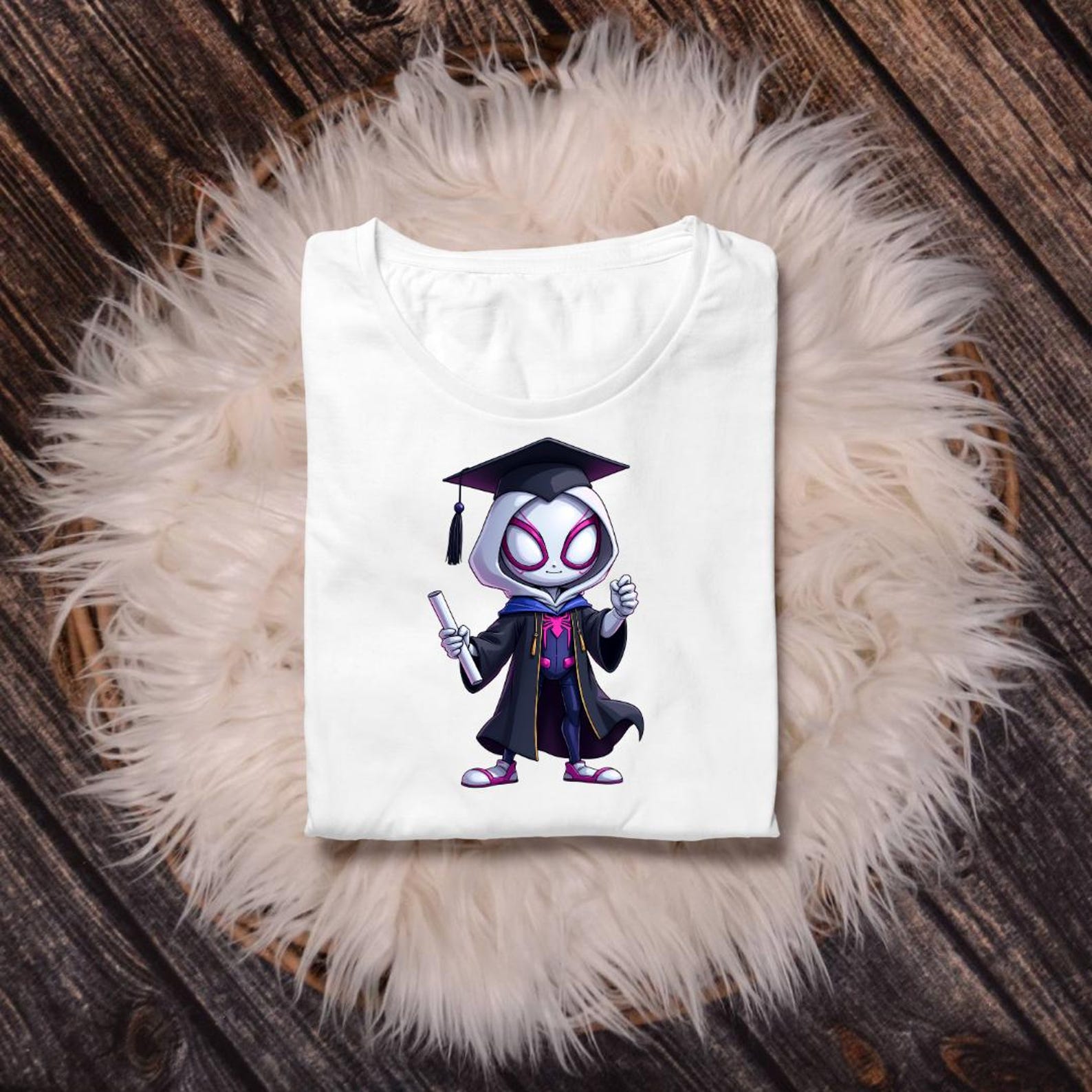 Spider Gwen Graduation PNG | Girl Superhero Graduate Clipart | Chibi ...