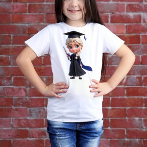 Elsa Graduation PNG | Cute Frozen Princess Cap & Gown Digital Clipart ...