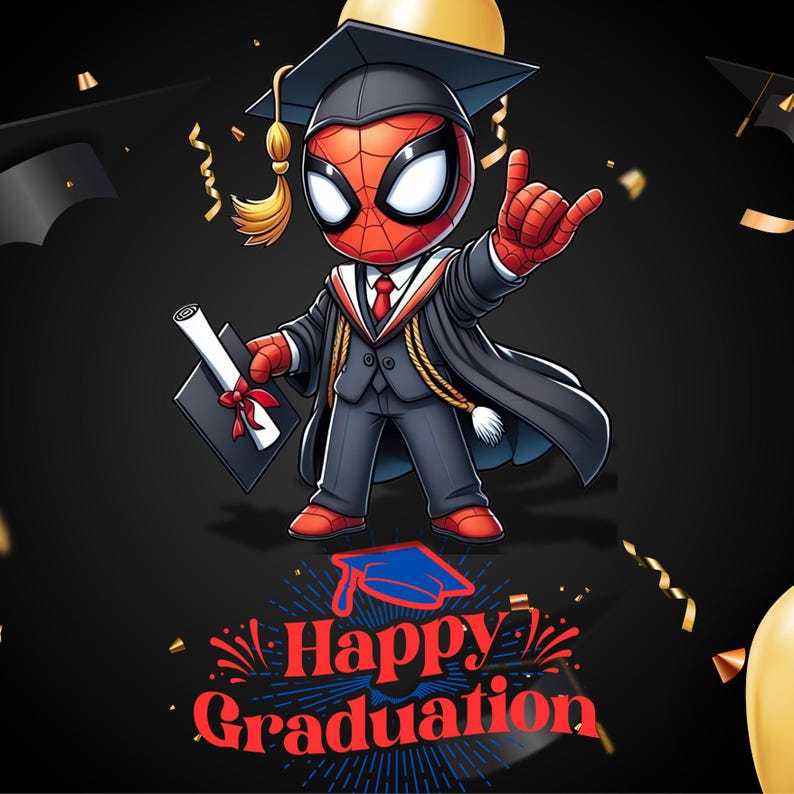 Spiderman Graduation PNG | Cute Graduation | Senior Class 2025 ...
