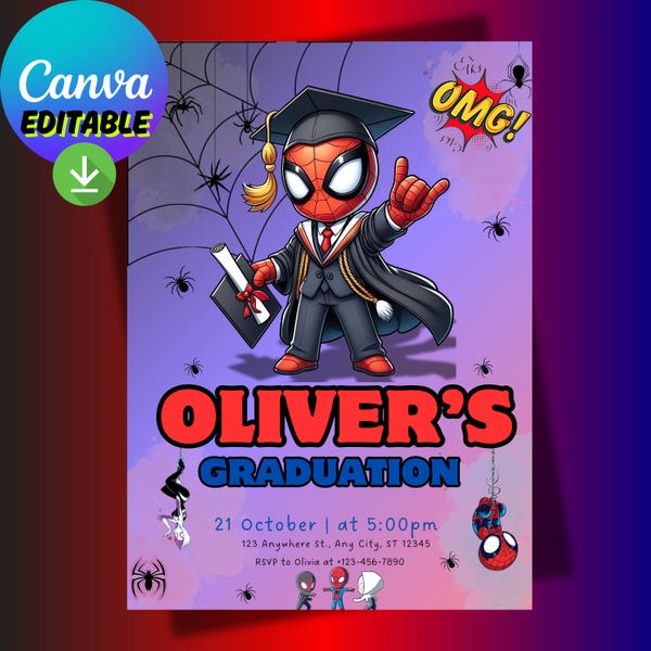 Spiderman Graduation Png - Etsy