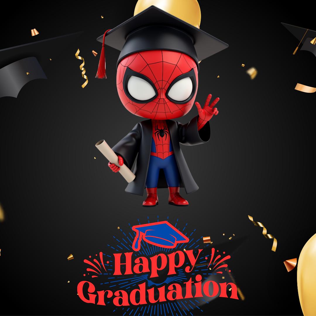 Spiderman Graduation PNG | Superhero Graduate Clipart | Cute Graduation ...