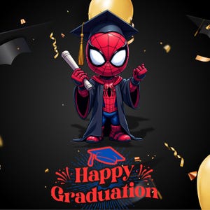 Spiderman Graduation PNG Bundle | Superhero Party Decor (digital ...