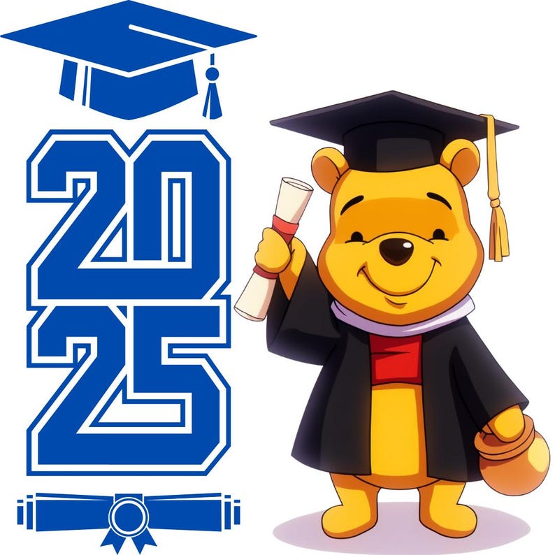 Graduation Pooh Bear PNG Bundle – 9 Cute Graduate Bear Cliparts | Class ...