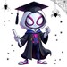 Spider Gwen Graduation PNG | Girl Superhero Graduate Clipart | Chibi ...