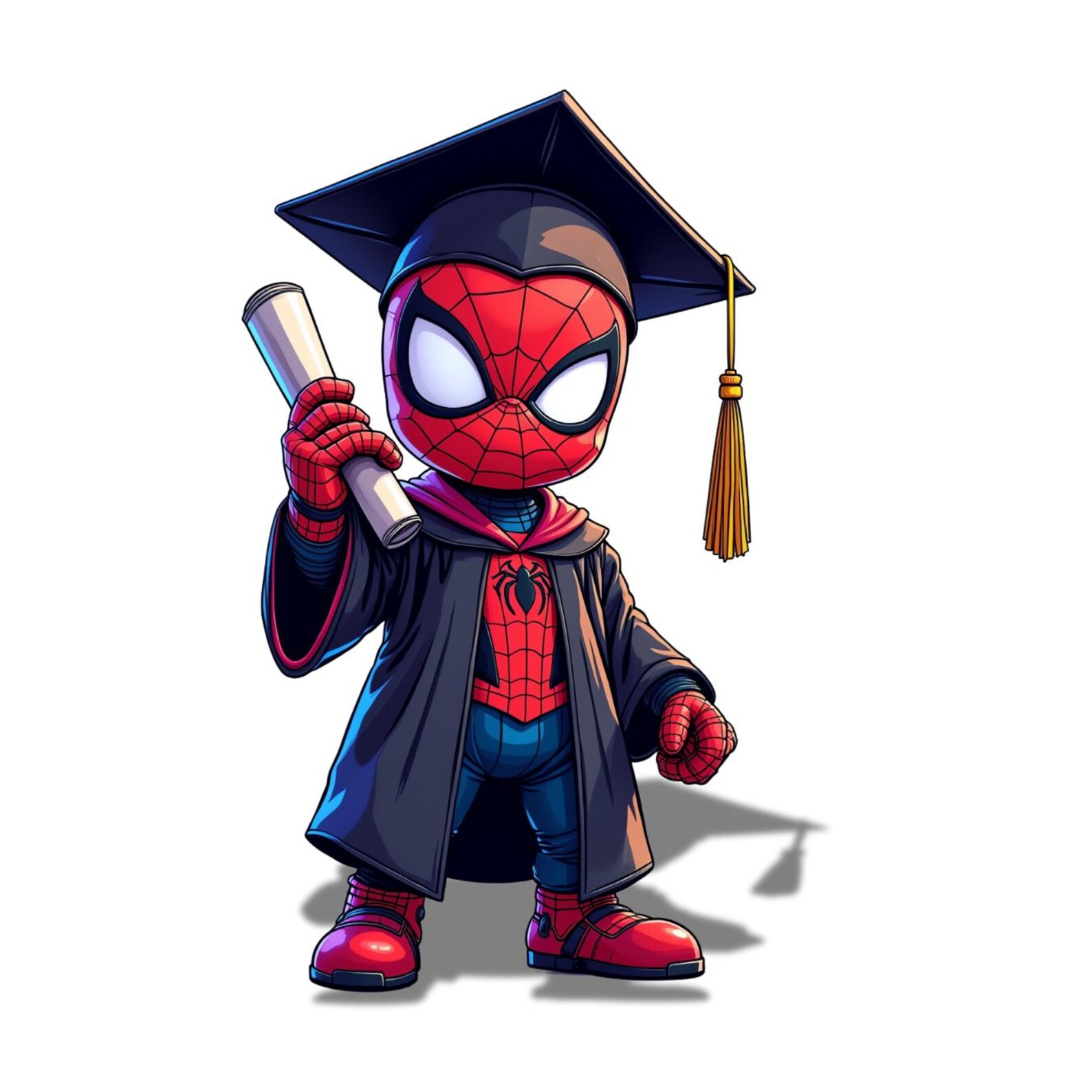 Spiderman Graduation PNG | Superhero Graduate Clipart | Cute Graduation ...