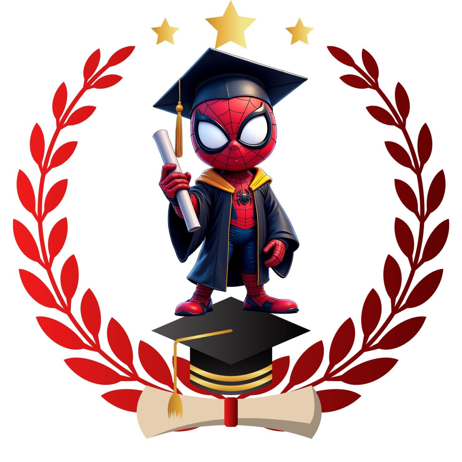 Spiderman Graduation PNG Bundle | 7 Graduate Spider Hero Clipart ...