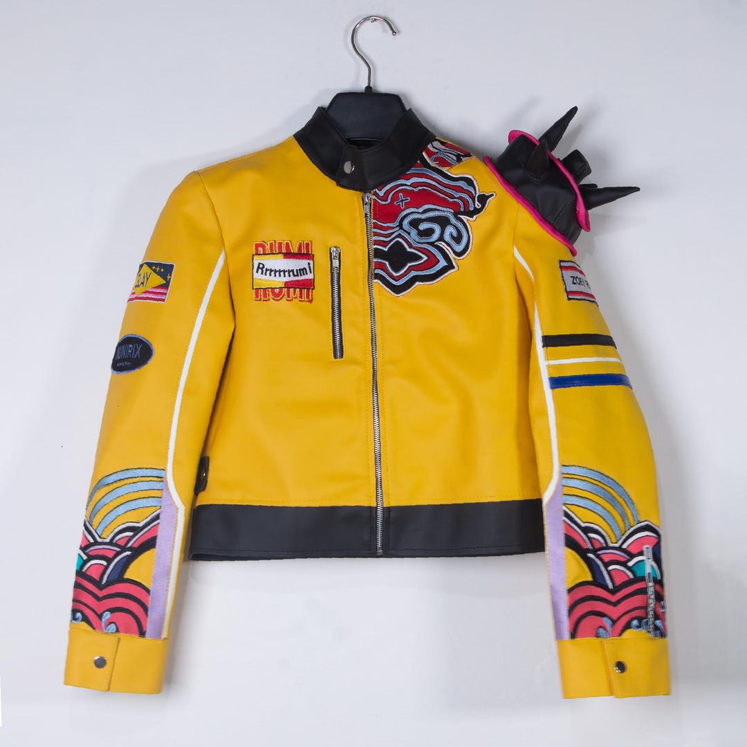 Inspired by K Pop Demon Hunter Rumi Jacket – Yellow Cropped Faux ...