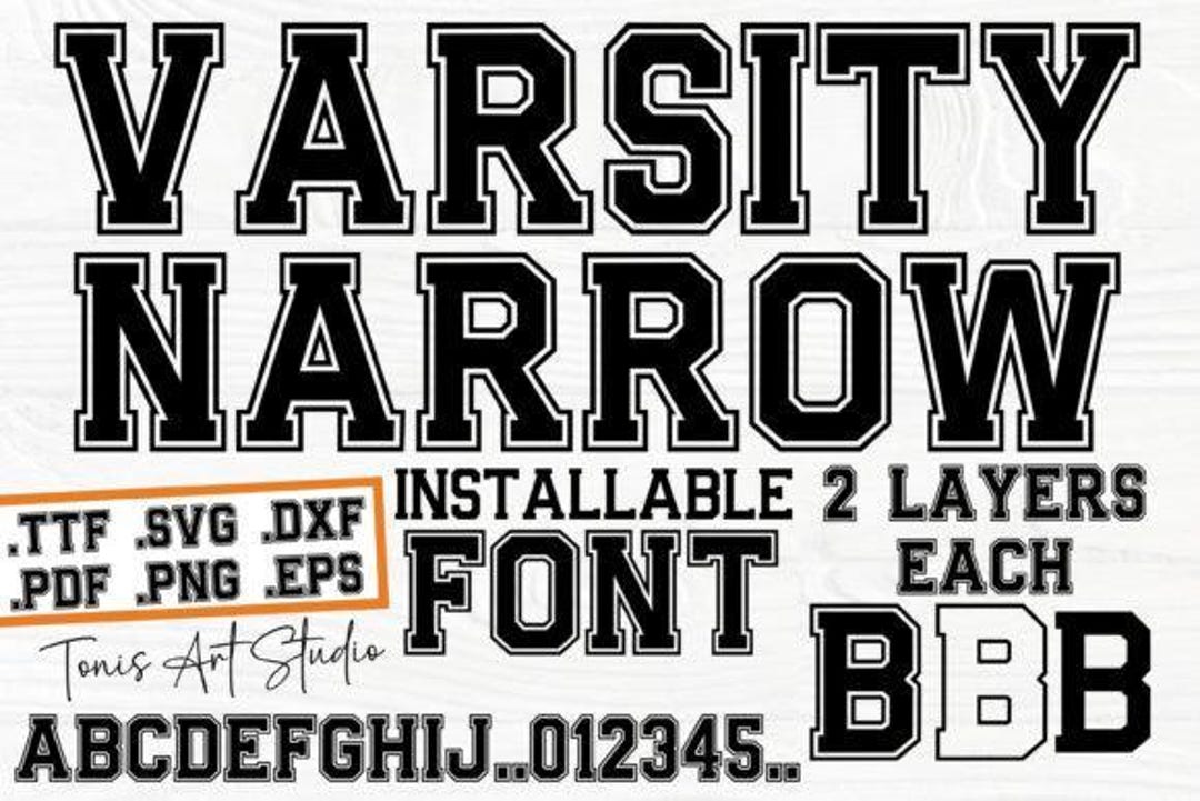 Varsity Narrow Font Sports TTF OTF File |digital Download| - Etsy