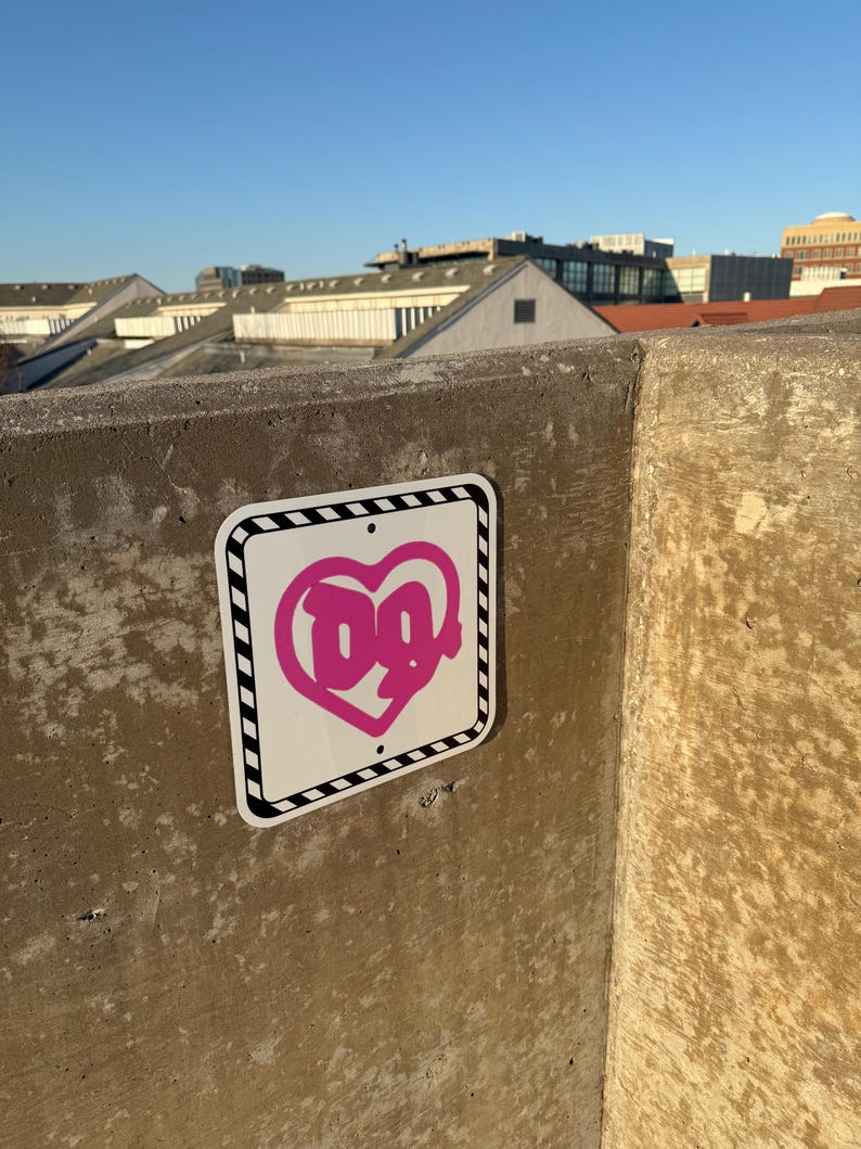 Drain Gang Heart Logo Sign | Pink DG Aesthetic Metal Sign - Etsy