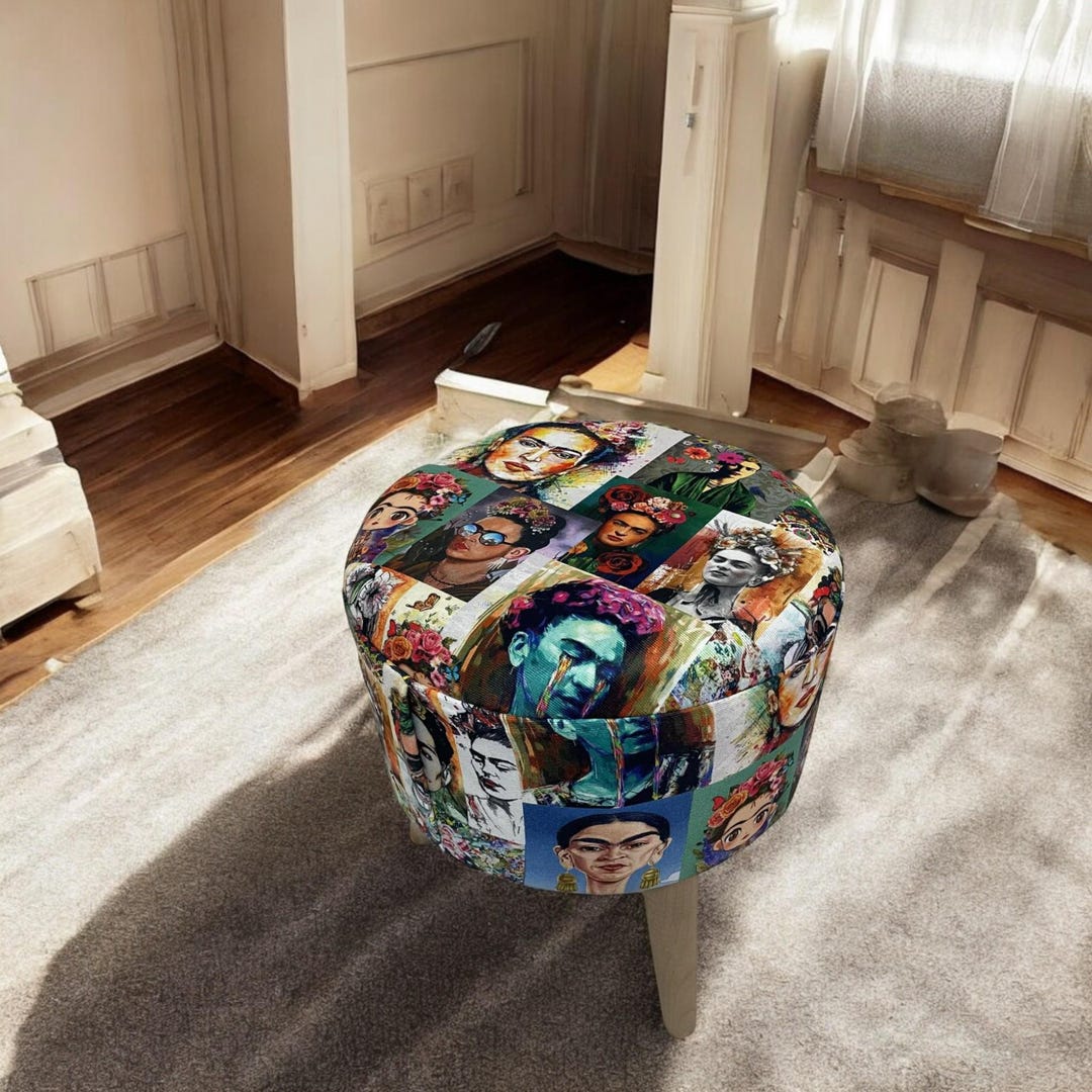 Frida Kahlo, Ottoman Pouf, Entryway Bench, Hallway Pouf, Dressing Table ...