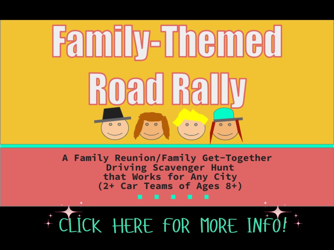 Family Themed Party Game, Mother's Day Game, Father's Day Game, Road ...