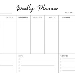 Printable Weekly Planner Template: Landscape Organizer (digital ...