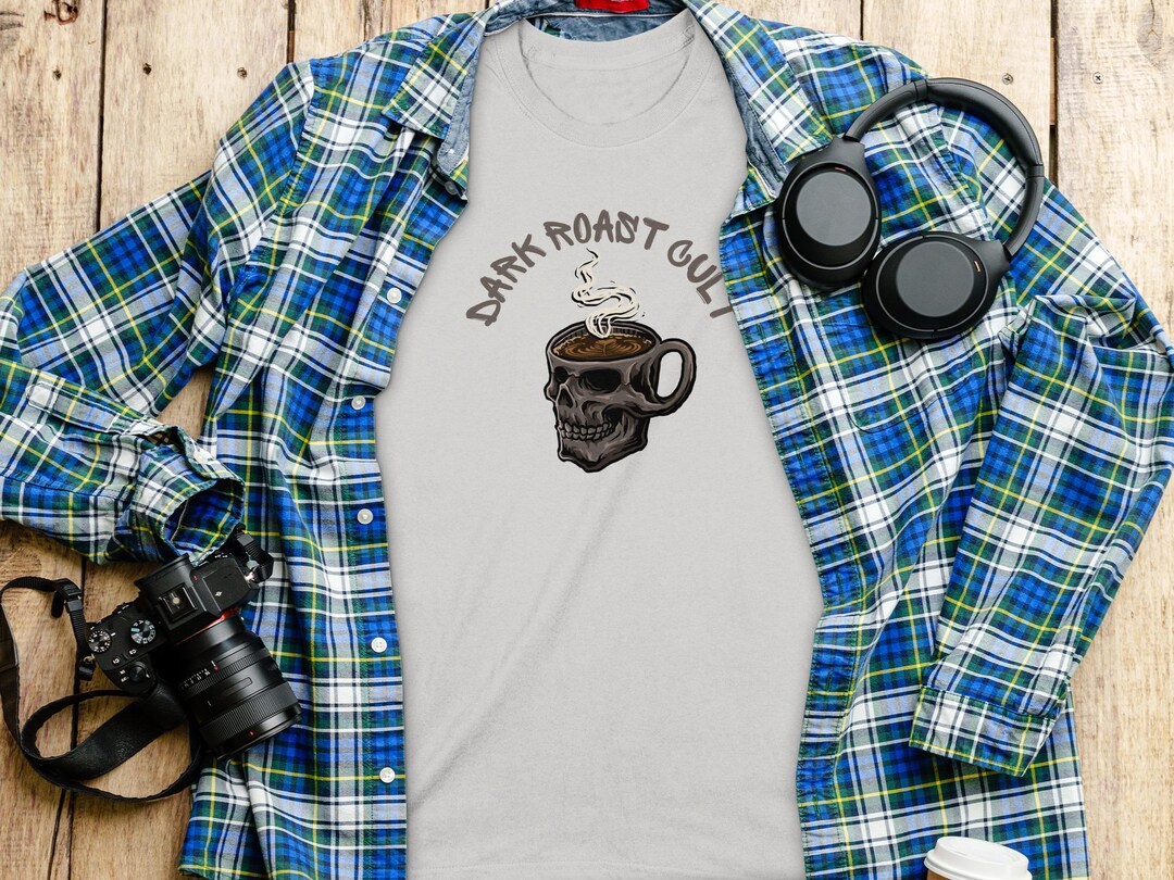 Dark Roast Cult Skull Coffee Mug T-shirt | Edgy Barista Tee - Etsy