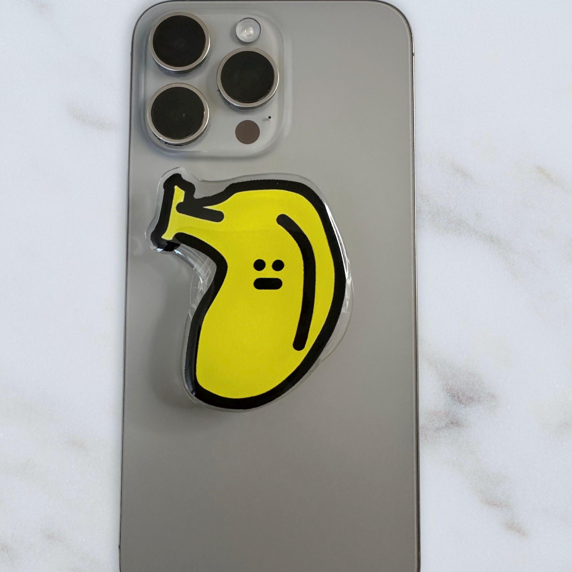 Kawaii Banana Phone Grip – Cute Acrylic Popsocket, Funny Fruit Phone Stand, Griptok for iPhone ...