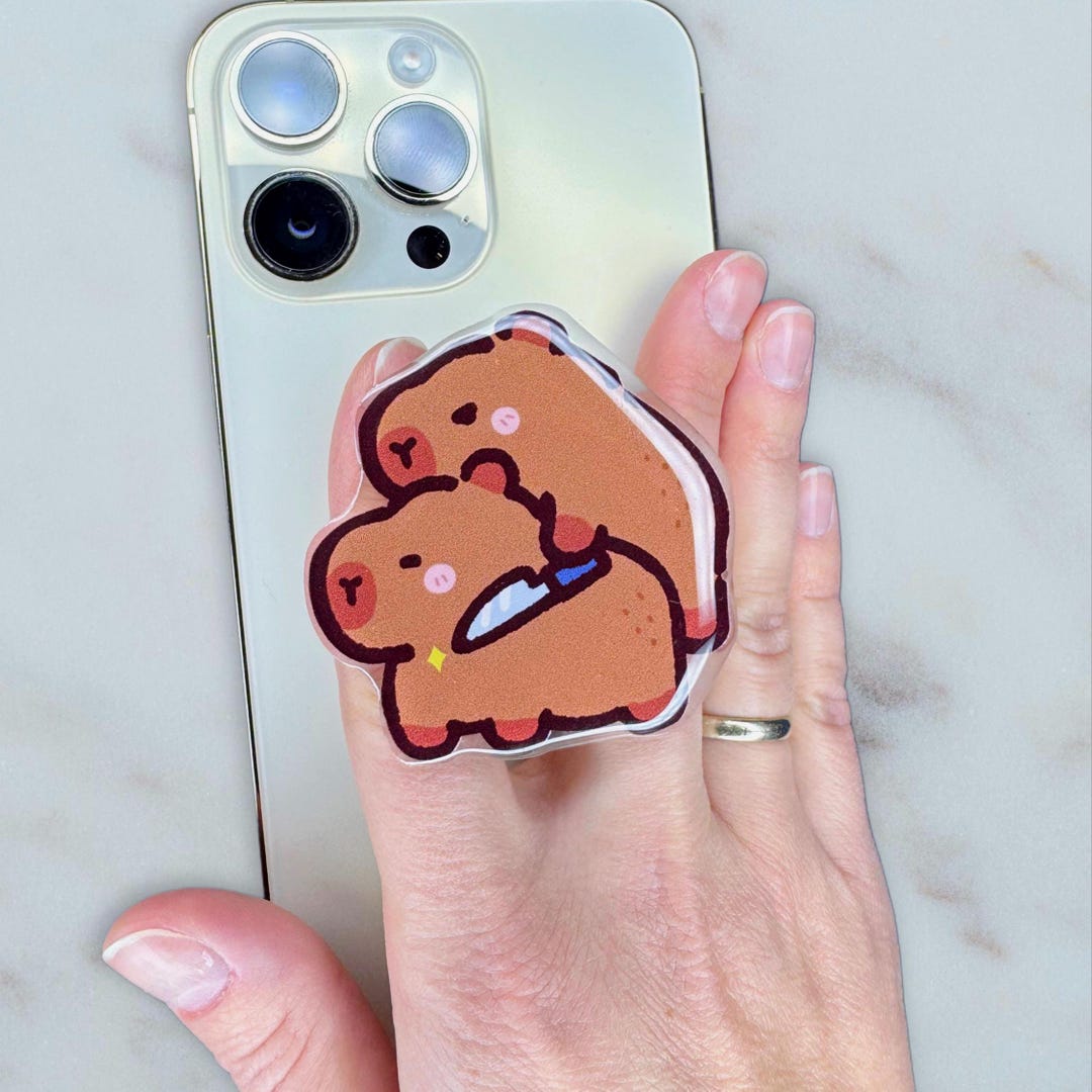 Kawaii Capybara Phone Grip – Cute Animal Popsocket, Capybara Lovers ...