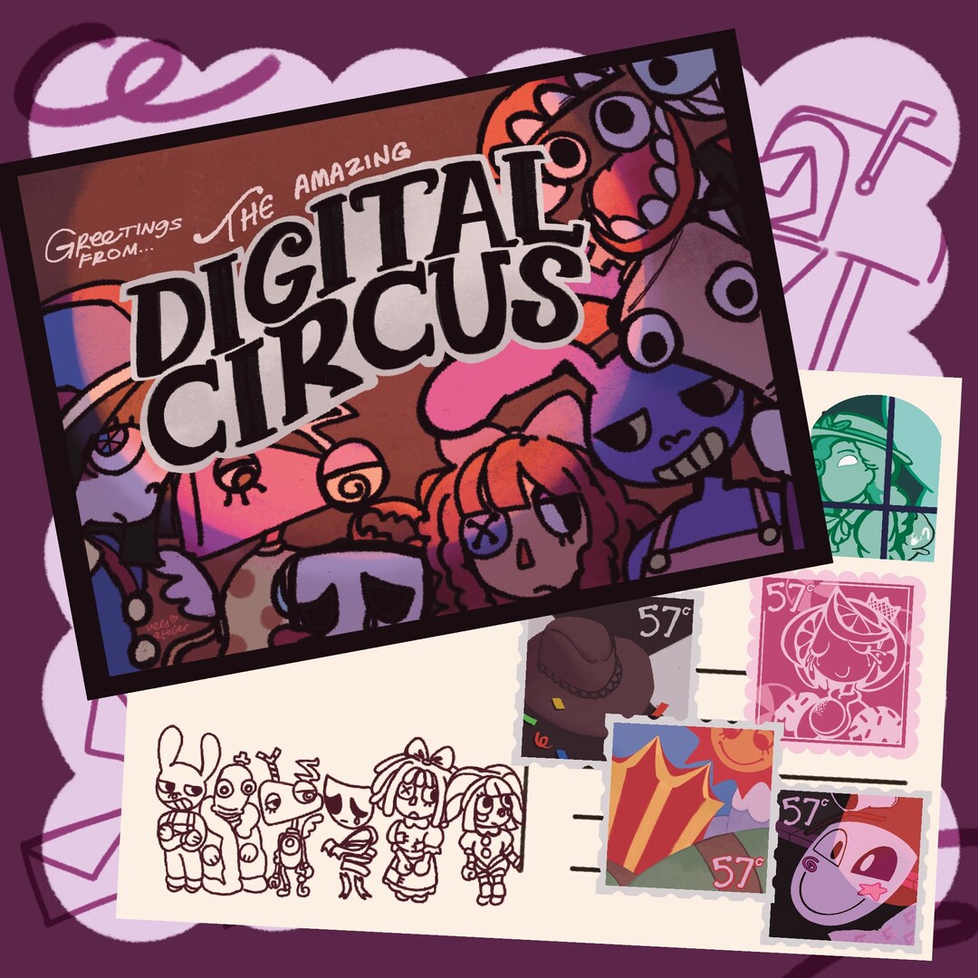TADC / the Amazing Digital Circus Postcard & Stamp Stickers - Etsy