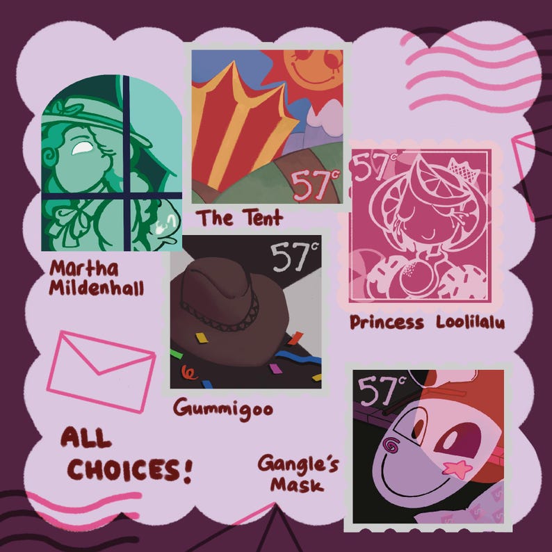 TADC / the Amazing Digital Circus Postcard & Stamp Stickers - Etsy