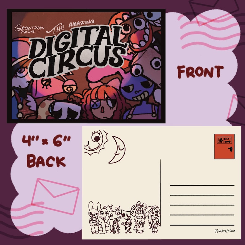 TADC / the Amazing Digital Circus Postcard & Stamp Stickers - Etsy