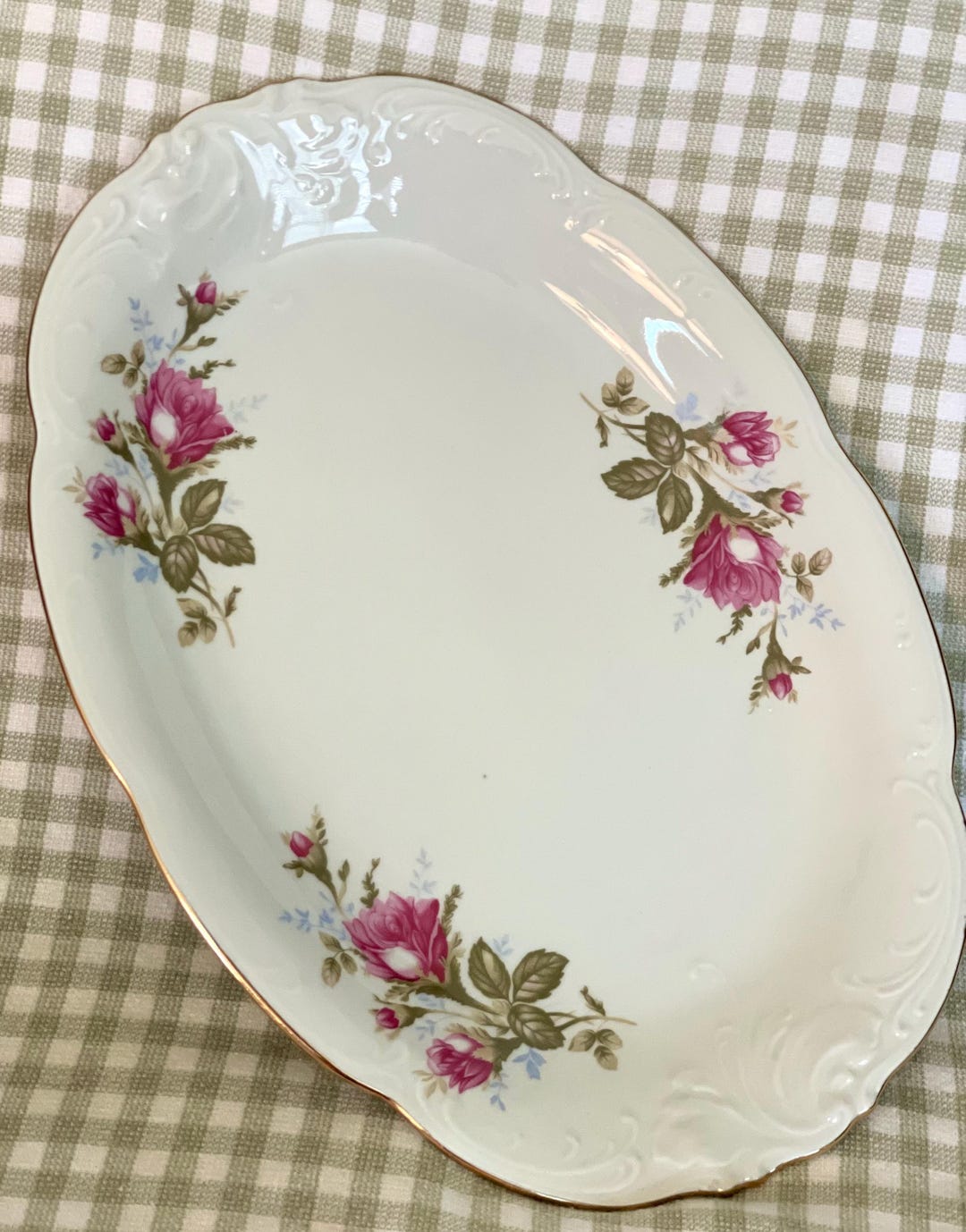 1950s Rose Print Platter Wawel Made in Poland - Etsy