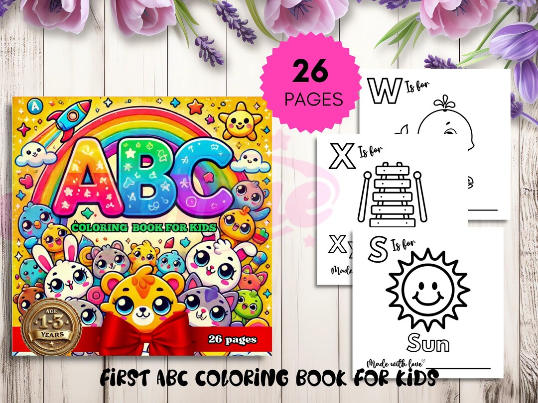ABC Coloring Book for Kids, Printable Alphabet Coloring Pages, Toddler ...