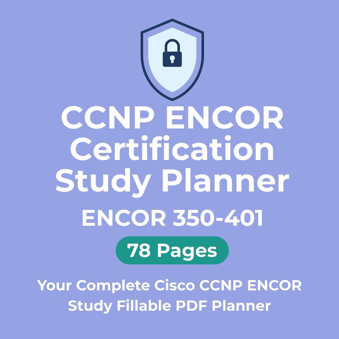 Cisco CCNP ENCOR 350-401 PDF Planner Study Guide Exam Prep Digital ...