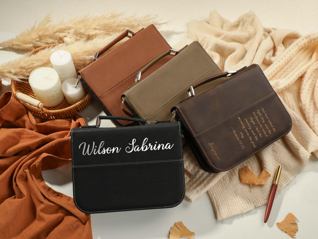 Personalized Leather Bible Cover, Customized Bible Cover, Religious ...
