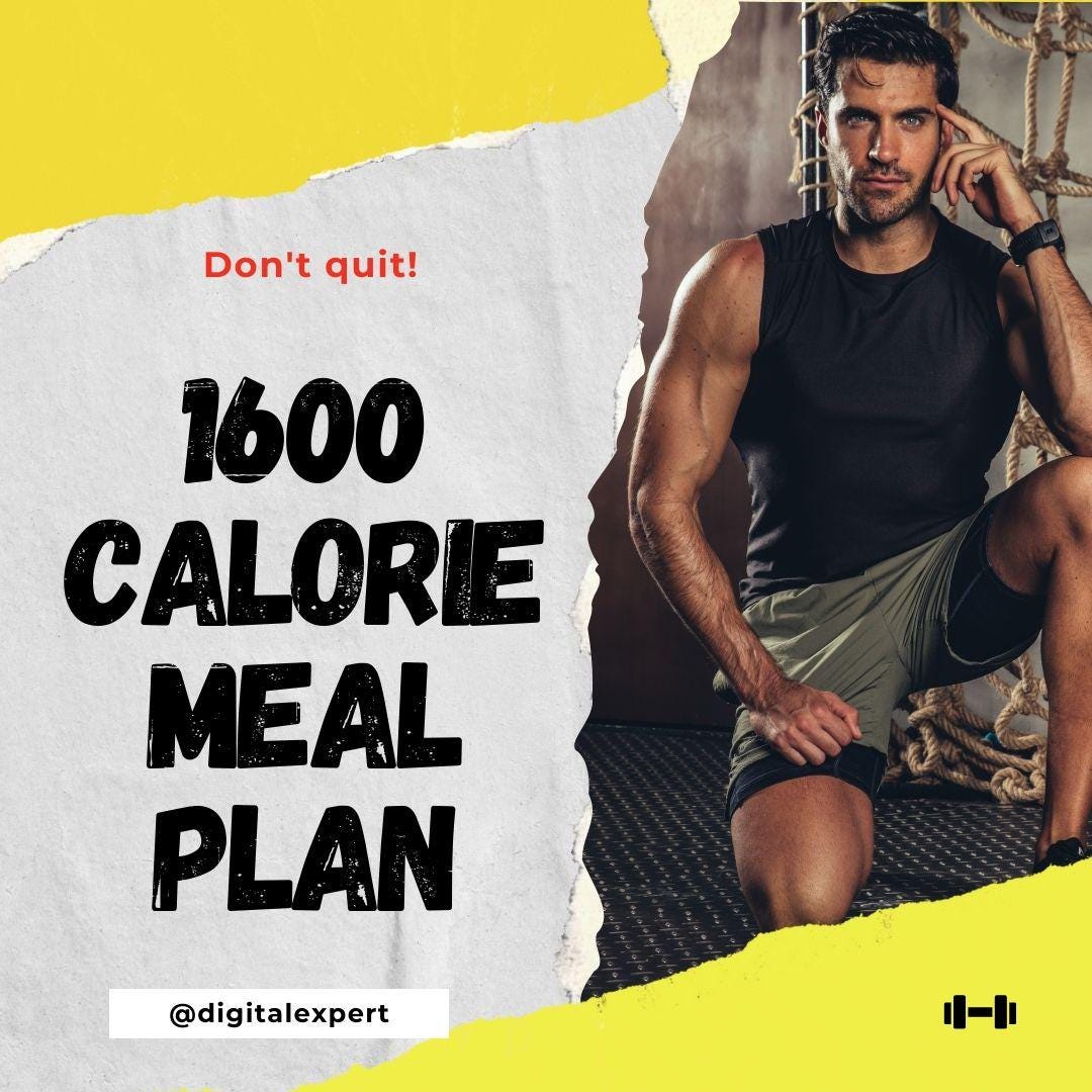 1600 Calorie Diet Plan PDF | Meal Plan + Macro Tracking + Shopping List ...
