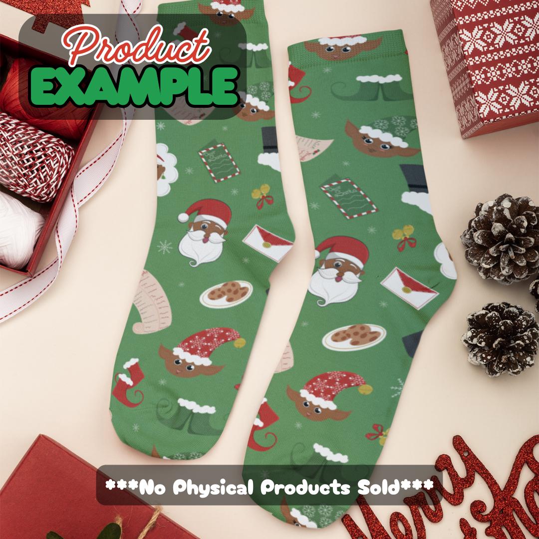 Black Santa Claus Digital Paper|christmas Elves Repeat Pattern|png|mrs ...