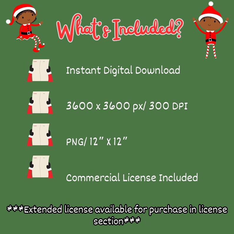 Black Santa Claus Digital Paper|christmas Elves Repeat Pattern|png|mrs ...
