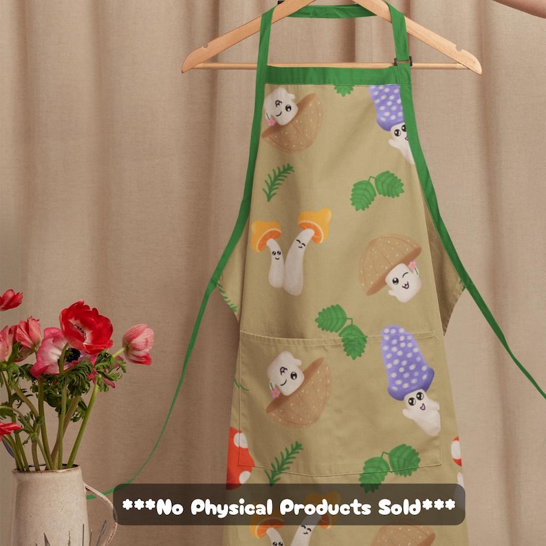 Kawaii Mushroom Seamless Pattern| Whimsical Fungi Digital Paper (PNG ...