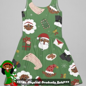 Black Santa Claus Digital Paper|christmas Elves Repeat Pattern|png|mrs ...