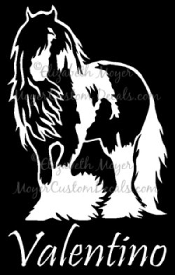Personalized Gypsy Vanner Cob Horse Vinyl Decal Sticker YOU | Etsy