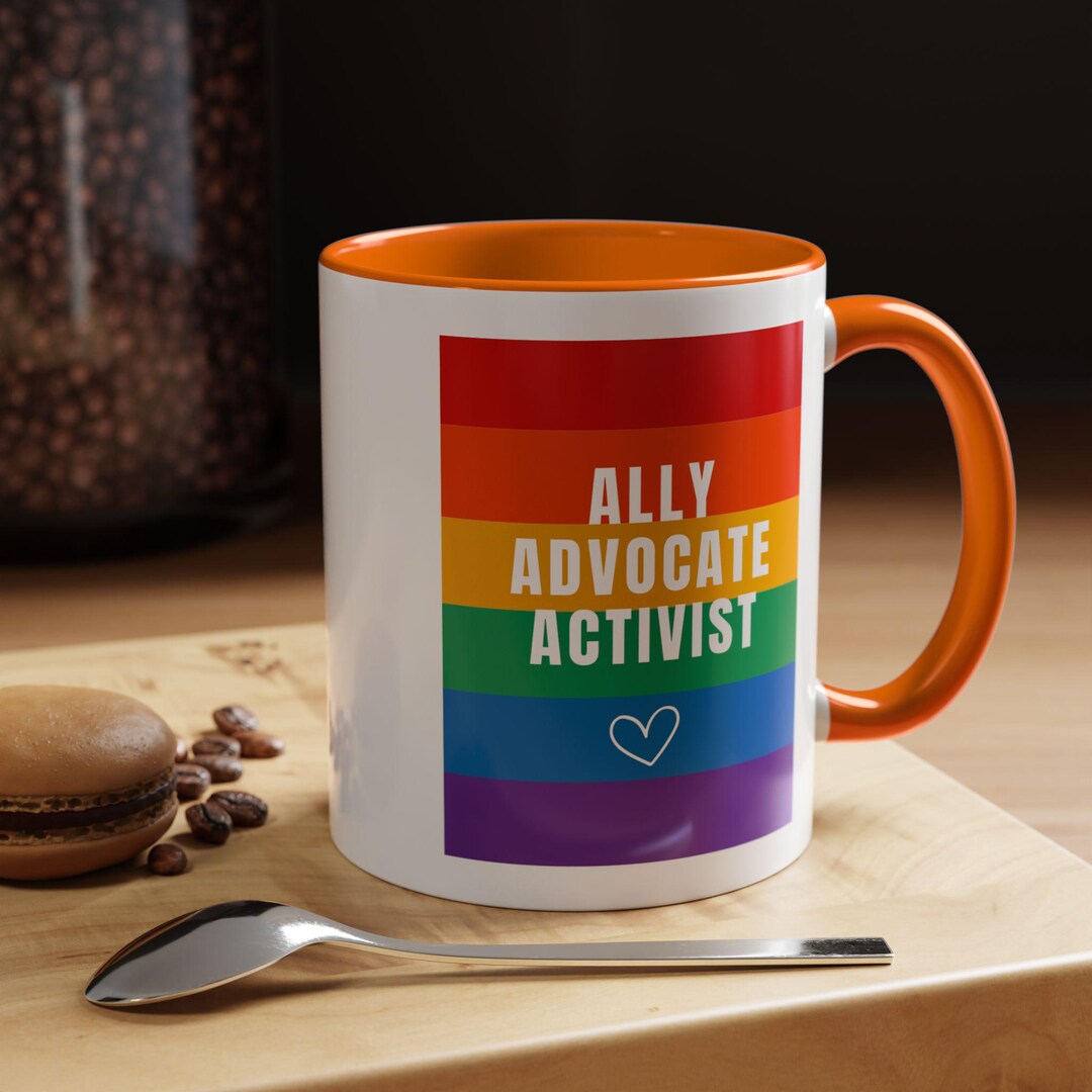 LGBTQ Pride Ally Mug, Rainbow Coffee Cup, LGBT Tea Mug, Queer Drinkware ...