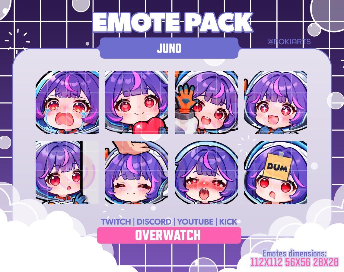 Juno Overwatch | Static Emotes Pack for Twitch, Discord, Youtube & Kick ...