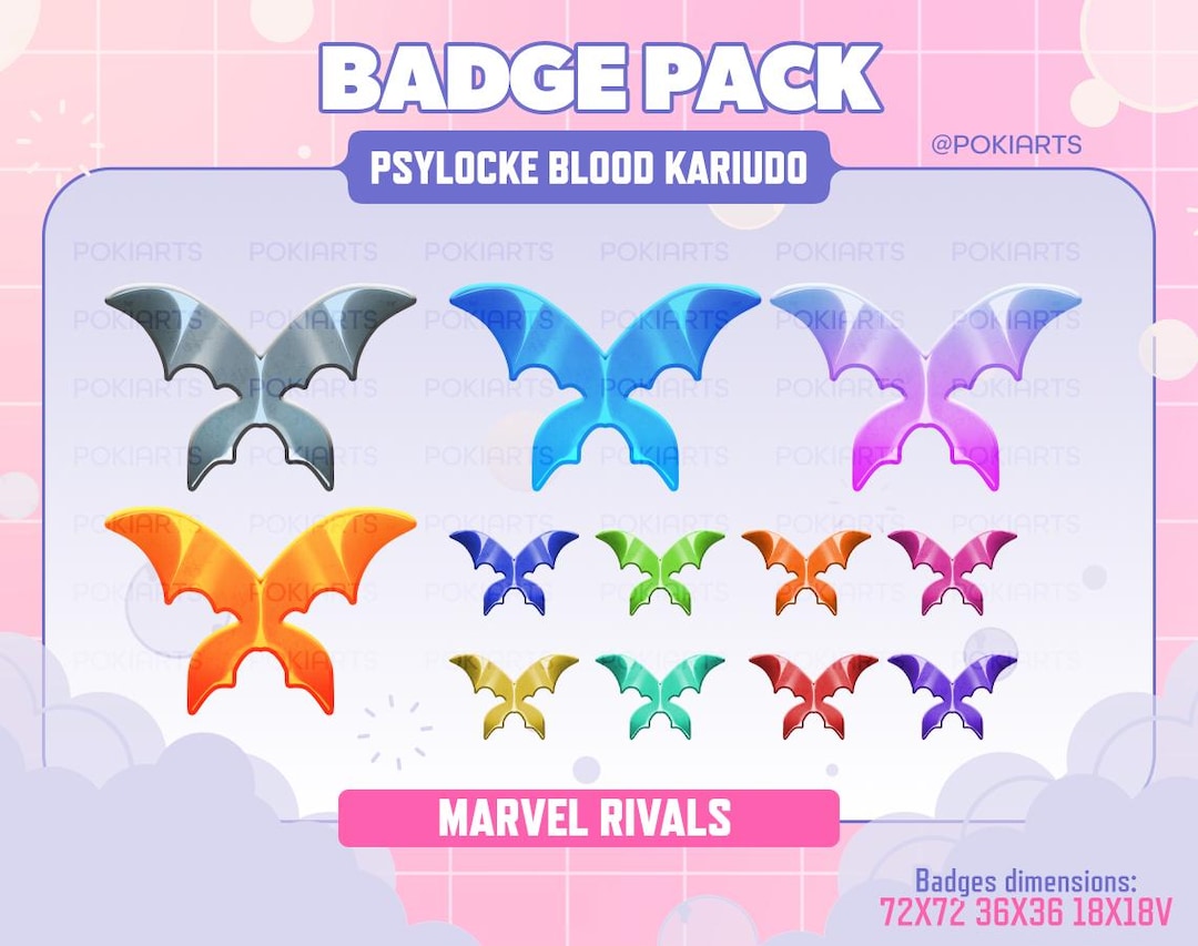 Psylocke Blood Kariudo Marvel Rivals | Badges Pack for Twitch and ...