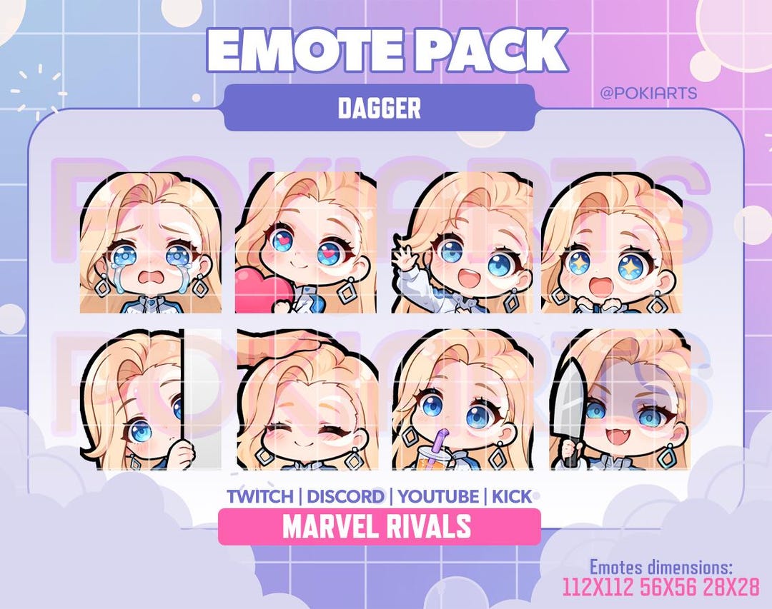 Dagger Marvel Rivals | Static Emotes Pack for Twitch, Discord, Youtube ...