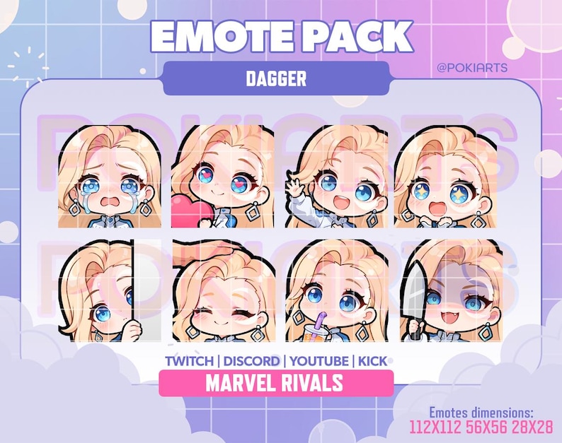 Dagger Marvel Rivals | Static Emotes Pack for Twitch, Discord, Youtube ...