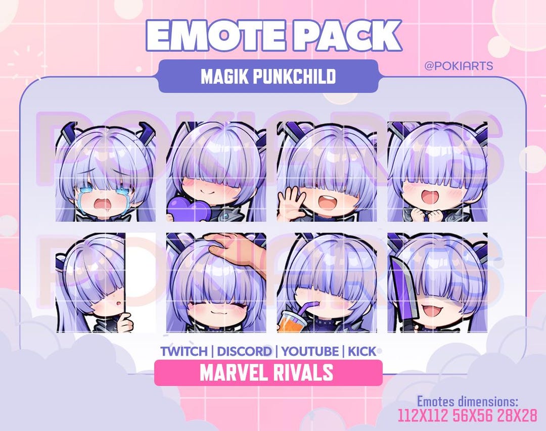 Magik Punkchild Kariudo Marvel Rivals | Static Emotes Pack for Twitch ...