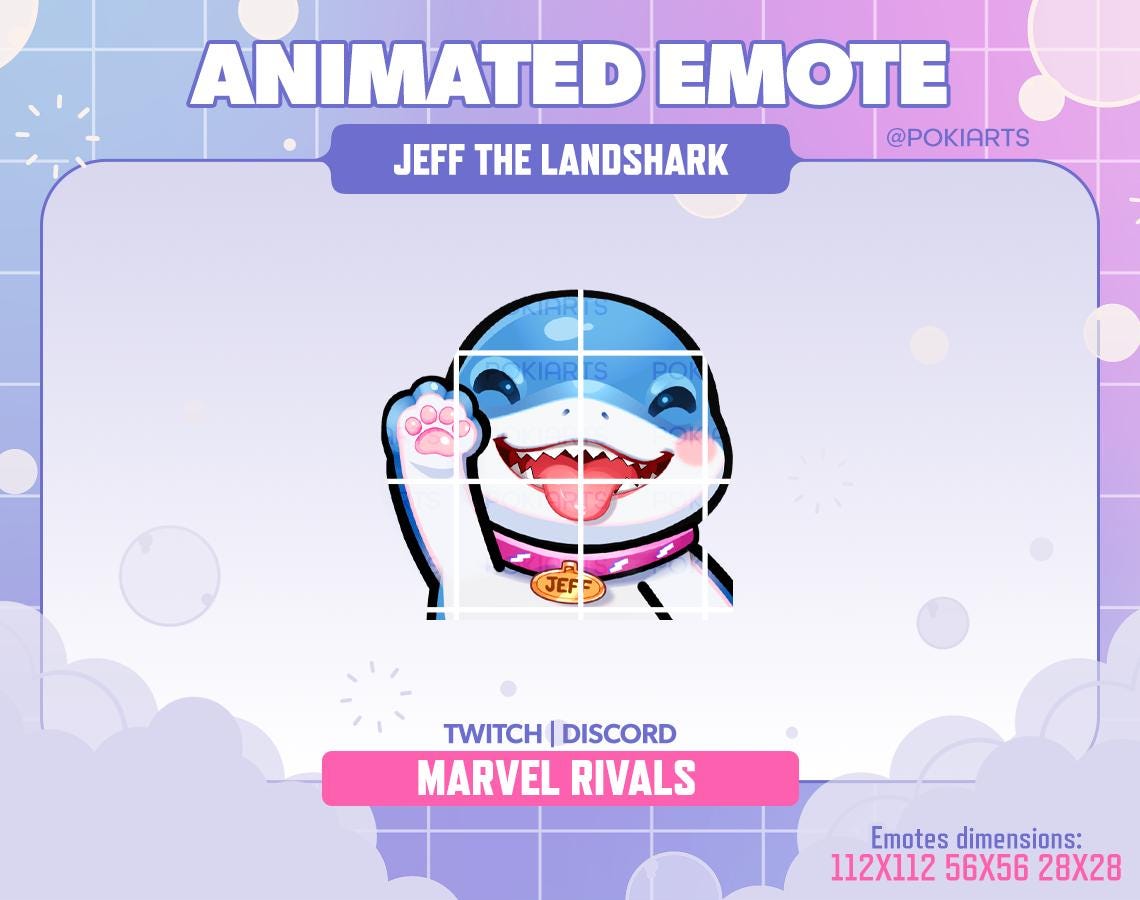 Jeff The Landshark Marvel Rivals | Emote Animado para Twitch y Discord ...
