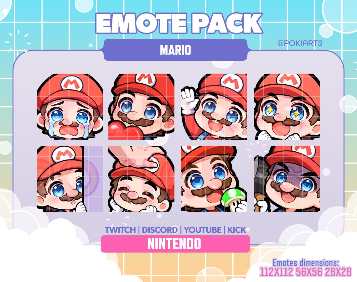 Mario Nintendo | Static Emotes Pack for Twitch, Discord, Youtube & Kick ...