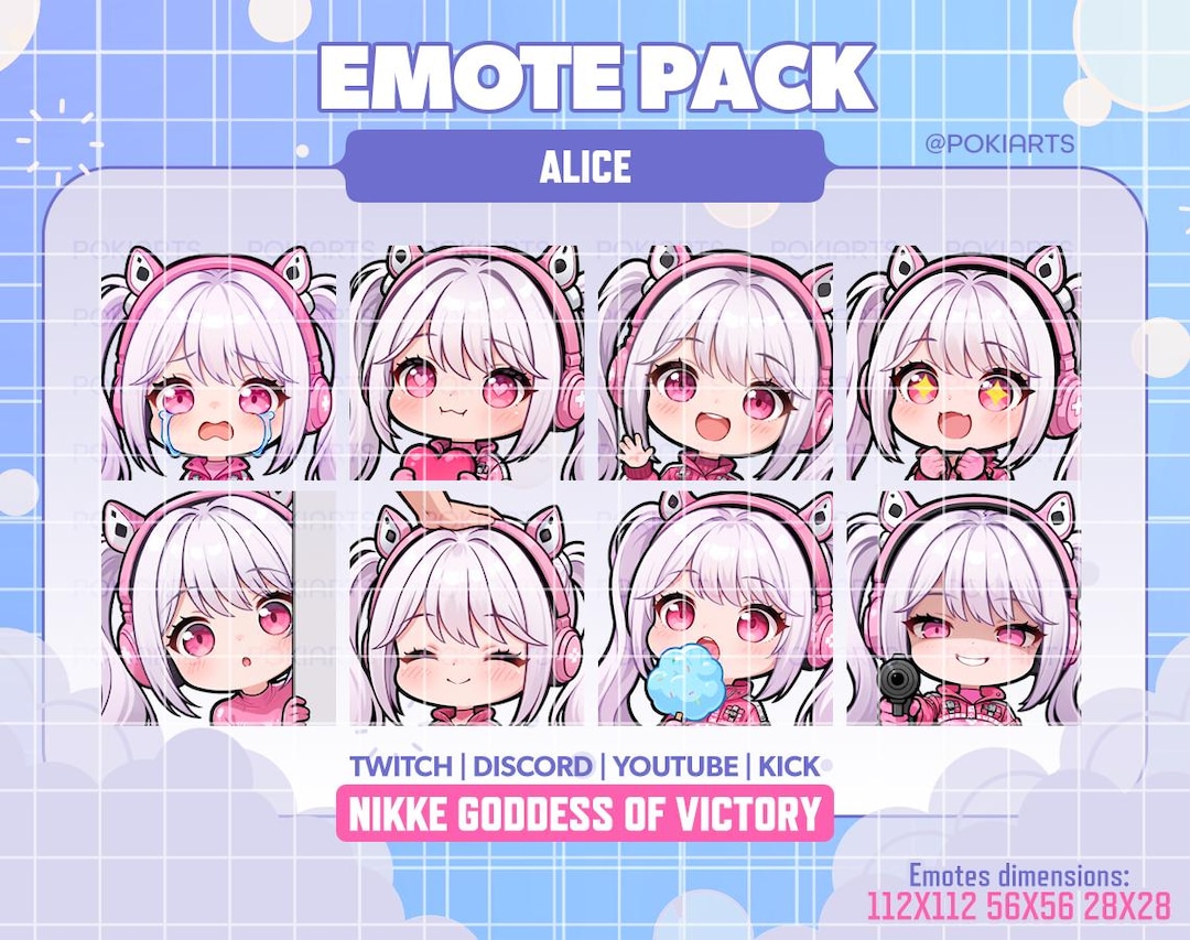 Alice Nikke Goddess of Victory | Static Emotes Pack for Twitch, Discord ...