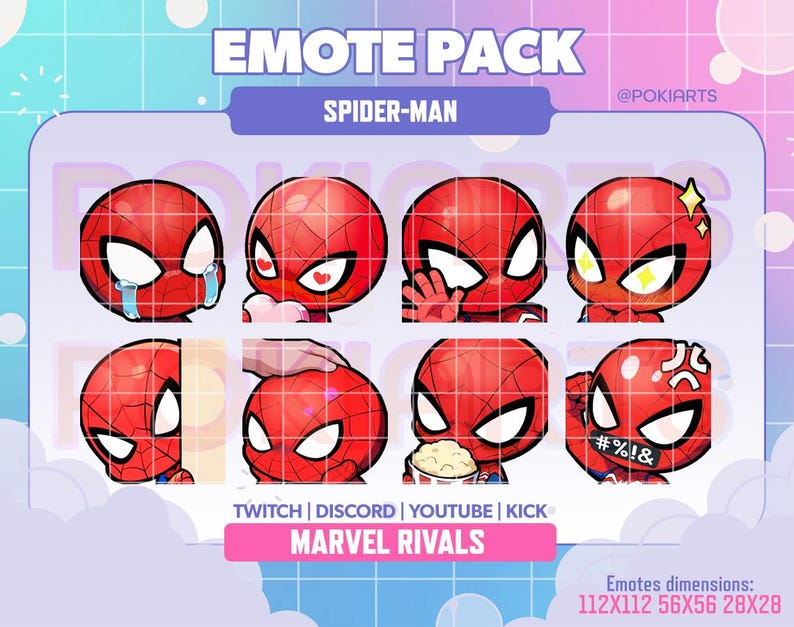 Spider-man Marvel Rivals | Static Emotes Pack for Twitch, Discord ...