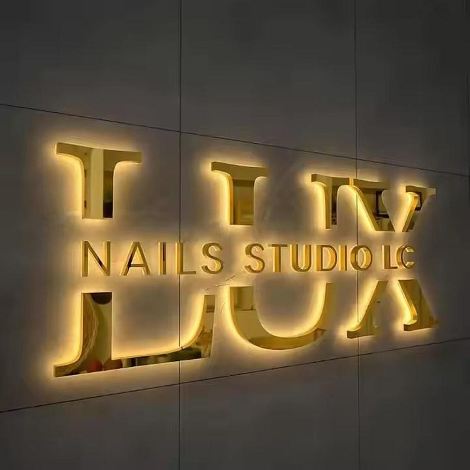 3D Backlit LED Business Sign: Custom Metal Logo, Salon & Storefront - Etsy