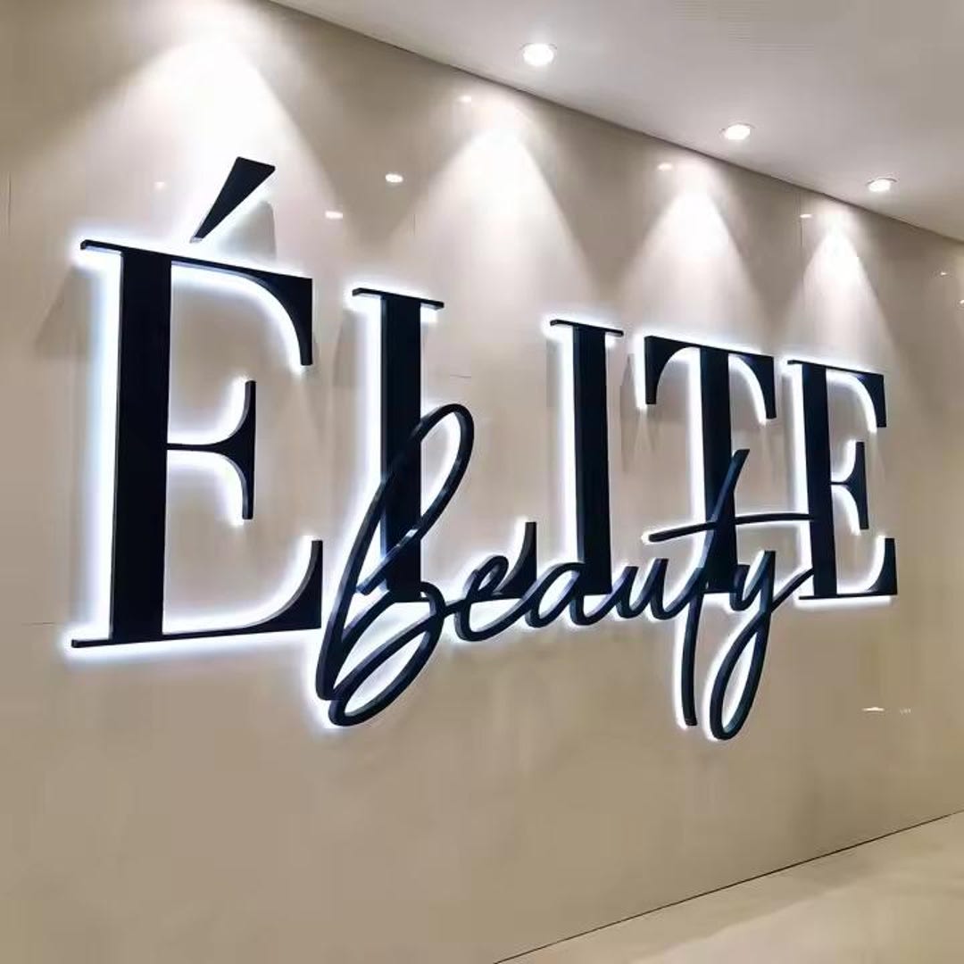 Custom 3D Metal Backlit Business Sign: LED Illuminated Logo - Etsy