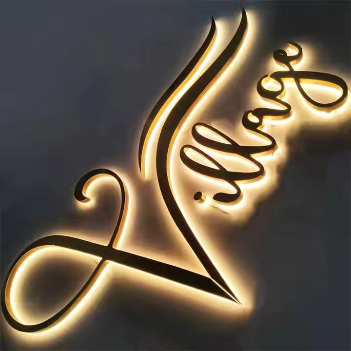 Custom 3D Metal Backlit Business Sign: LED Illuminated Logo - Etsy
