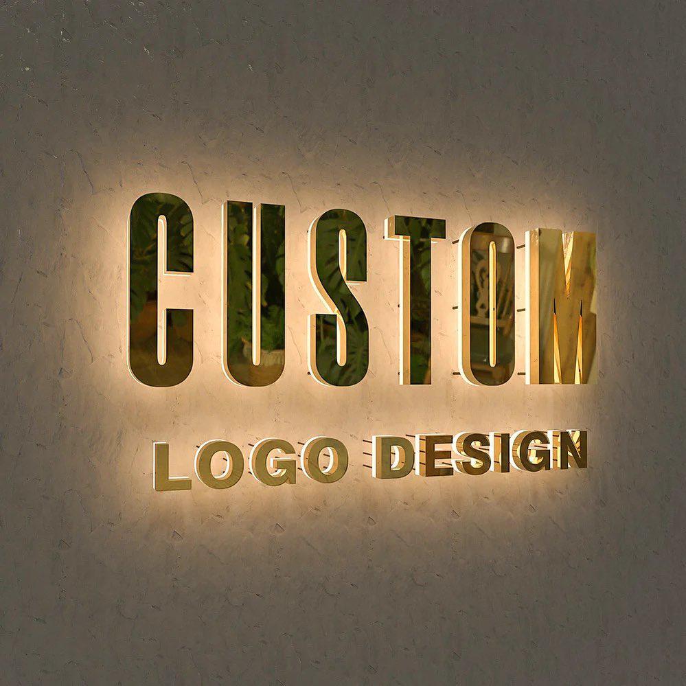 Custom Metal Logo Sign: 3D Backlit Stainless Steel Business Sign - Etsy