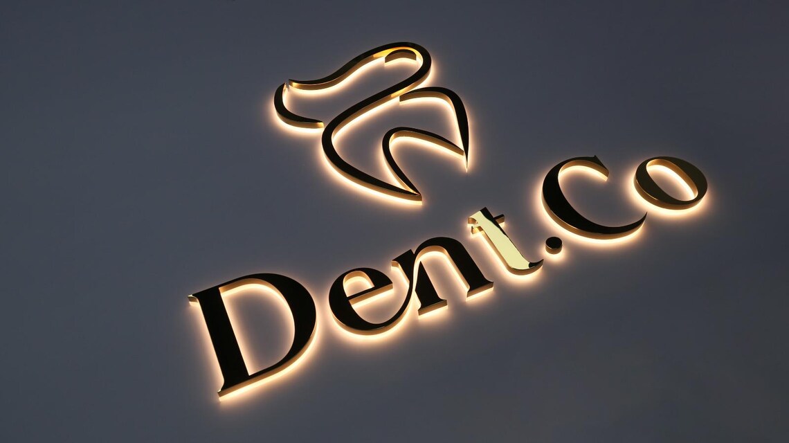 Custom LED Backlit Metal Logo Sign - 3D Office Reception & Retail - Etsy